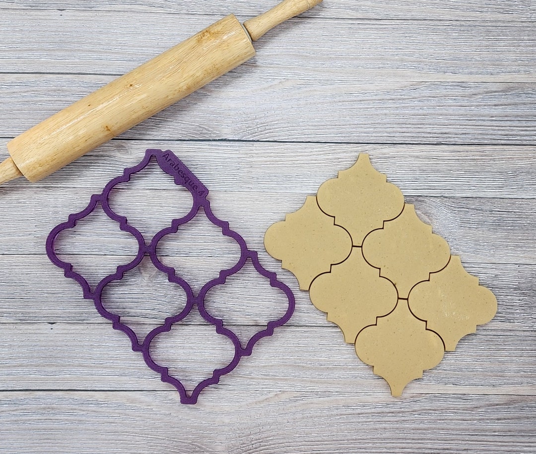 Multi Arabesque #2 Plaque or Tile Cookie Cutter and Fondant Cutter and ...