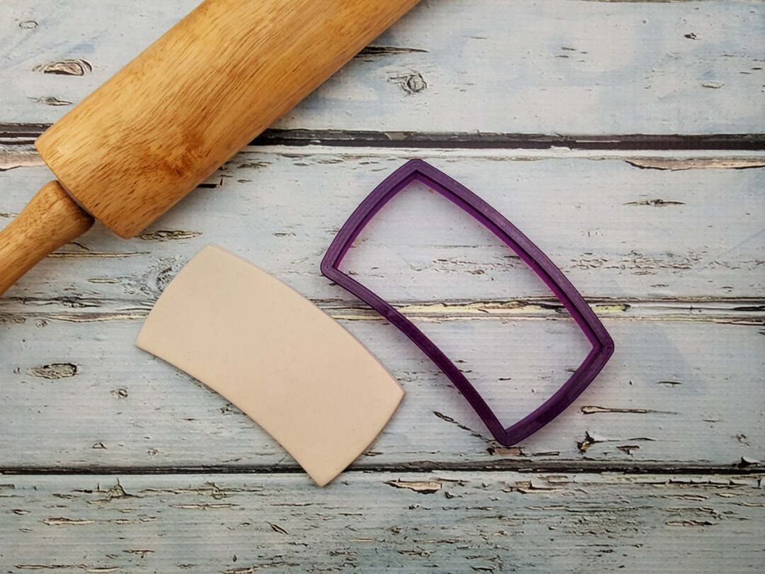 Curved Rectangle Plaque Cookie Cutter and Fondant Cutter and Clay ...