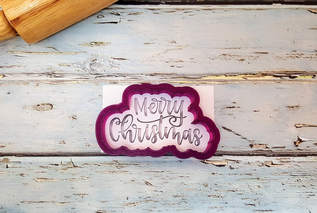 Merry Christmas #2 Hand Lettered Cookie Cutter and Fondant Cutter and ...