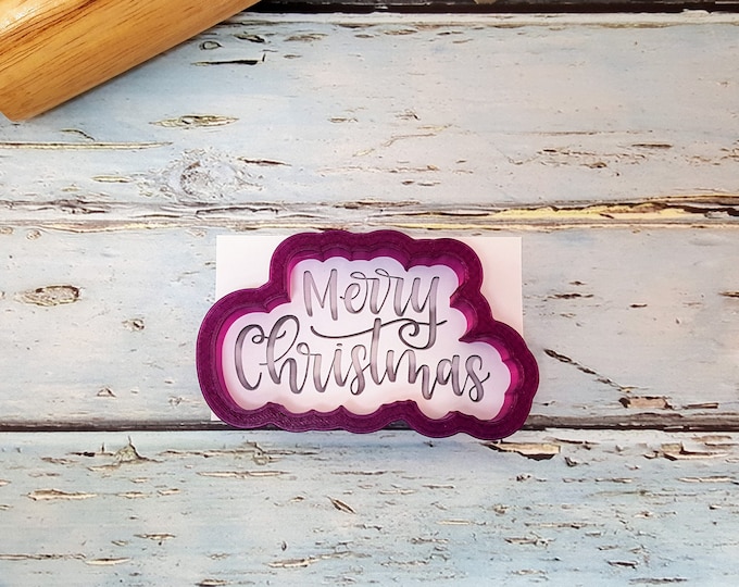 Merry Christmas Hand Lettered Cookie Cutter - Etsy