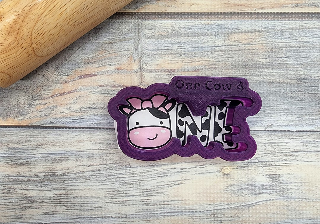 One Cow or 1 or First Birthday Number Cookie Cutter or Fondant Cutter ...