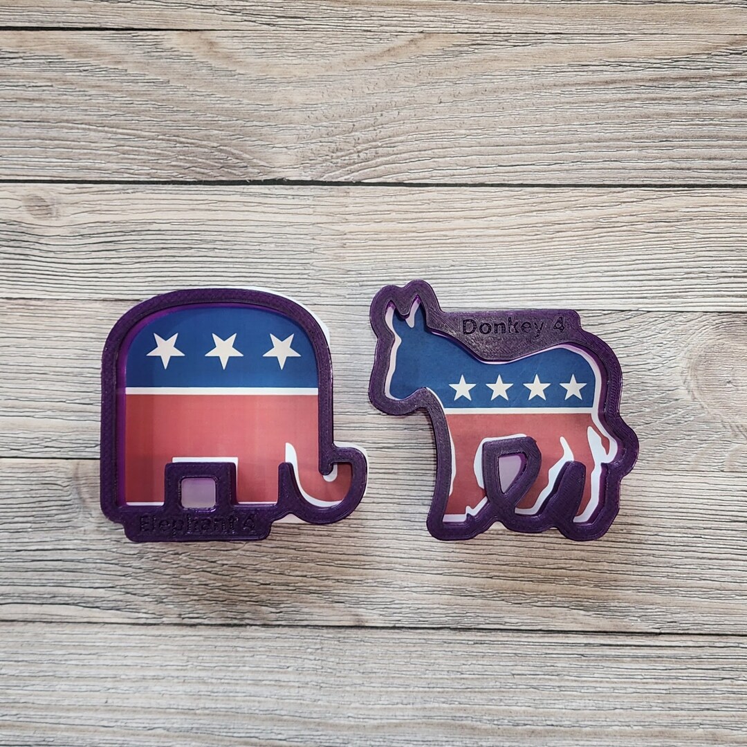 Republican Elephant and Democratic Donkey Cookie Cutters - Etsy