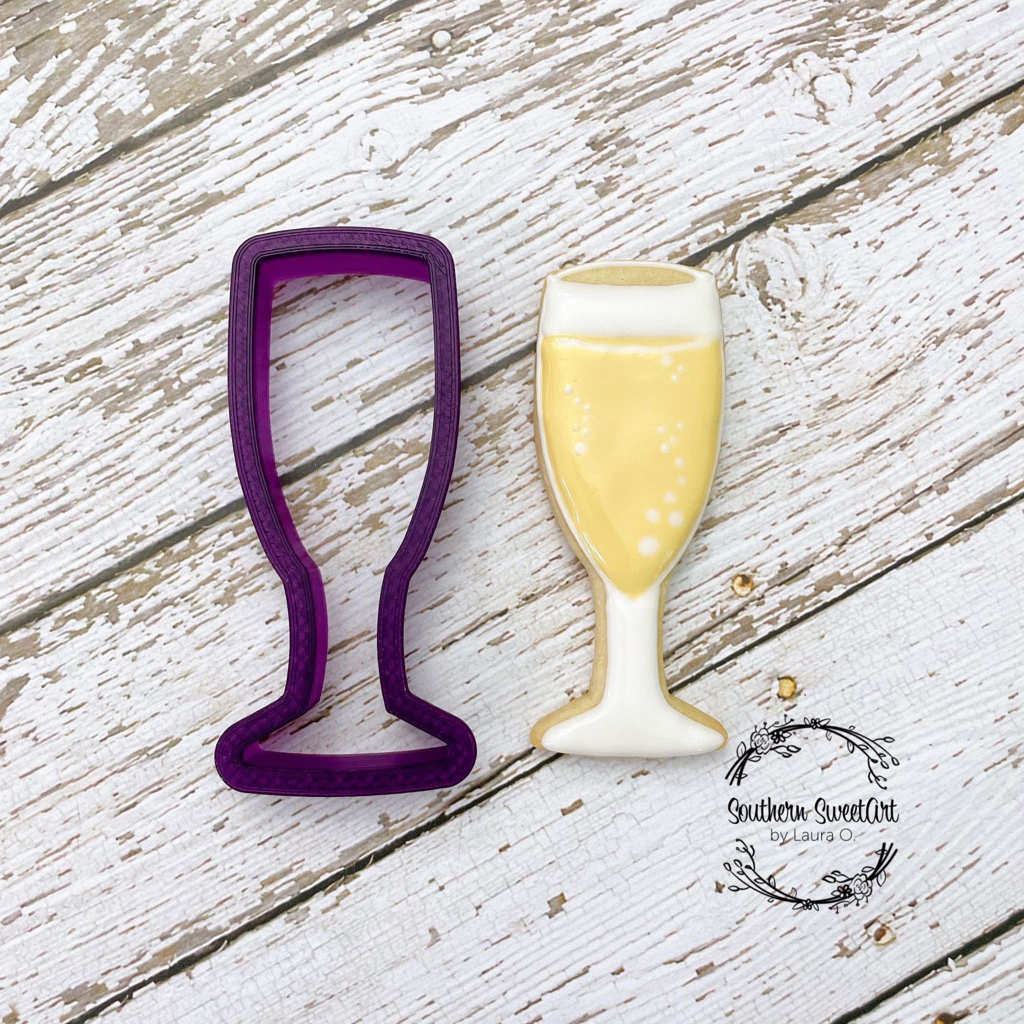 Wine or Champagne Glass or Flute Cookie Cutter and Fondant Cutter and Clay Cutter Etsy