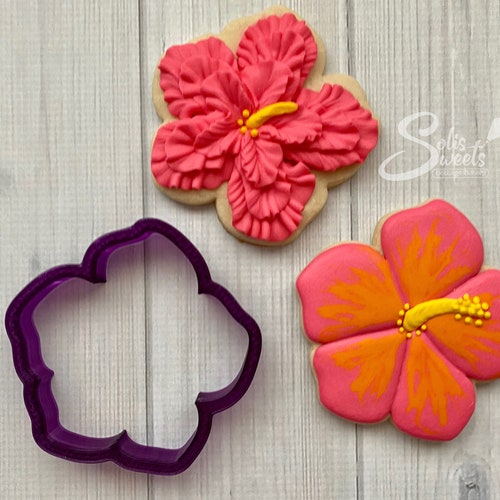 Hibiscus 2 or Tropical Flower Cookie Cutter and Fondant | Etsy