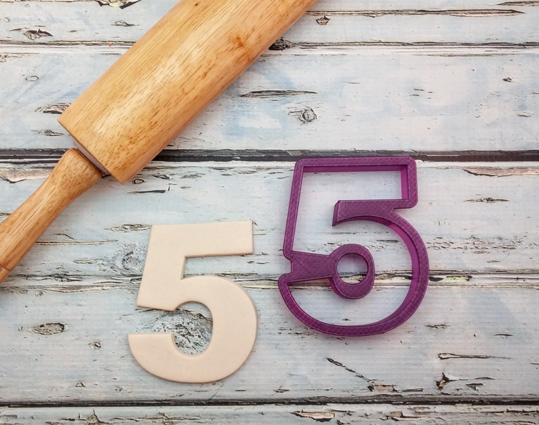 5 Five Fifth Birthday or Anniversary Cookie Cutter or Fondant Cutter ...