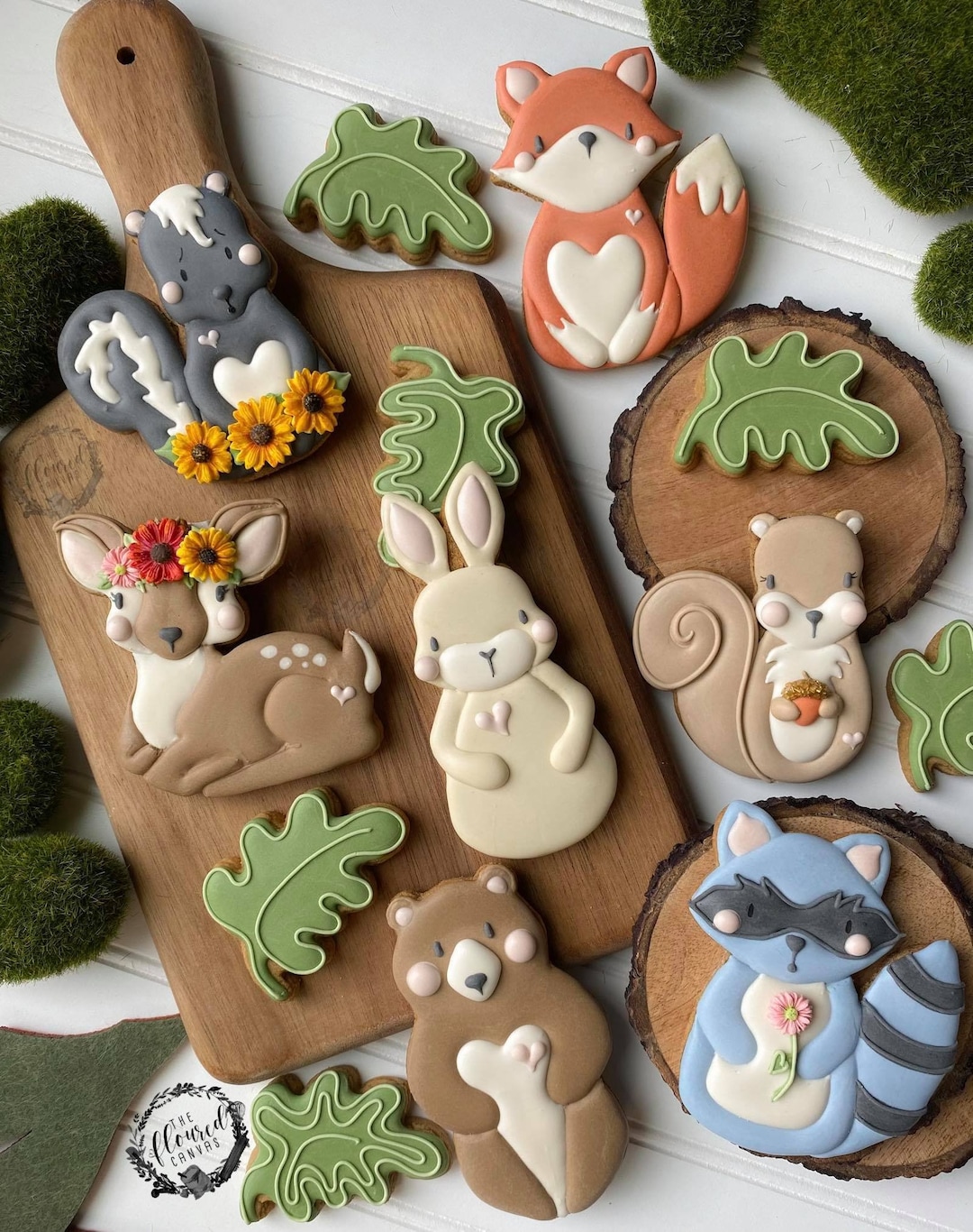 The Floured Canvas Woodlands Animals Set of 5 Cookie Cutters or Fondant ...