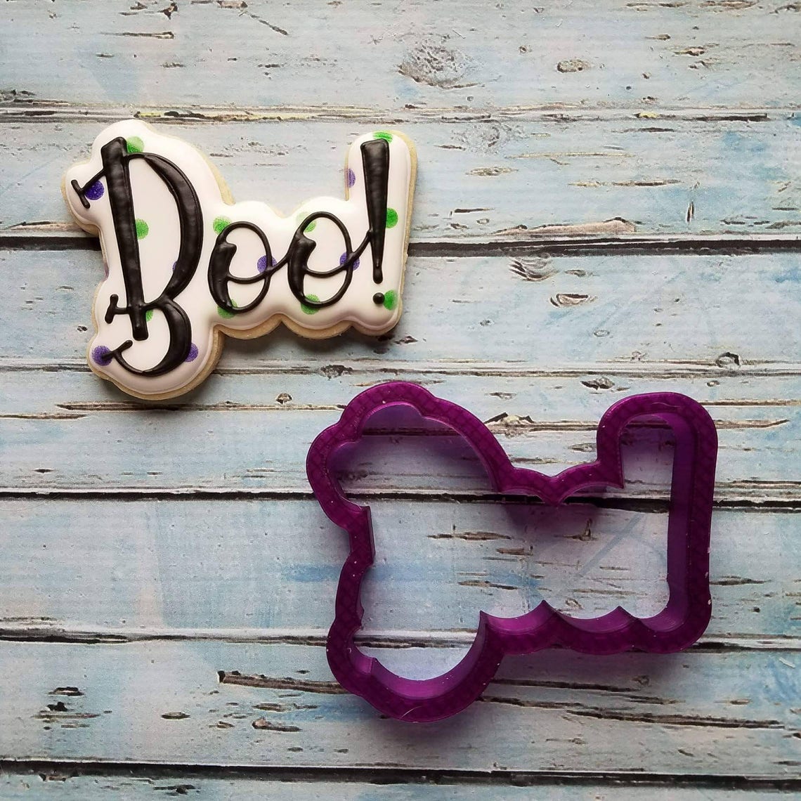 Boo! Hand Lettered Cookie Cutter and Fondant Cutter and Clay Cutter ...