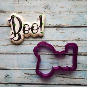 Boo! Hand Lettered Cookie Cutter and Fondant Cutter and Clay Cutter ...