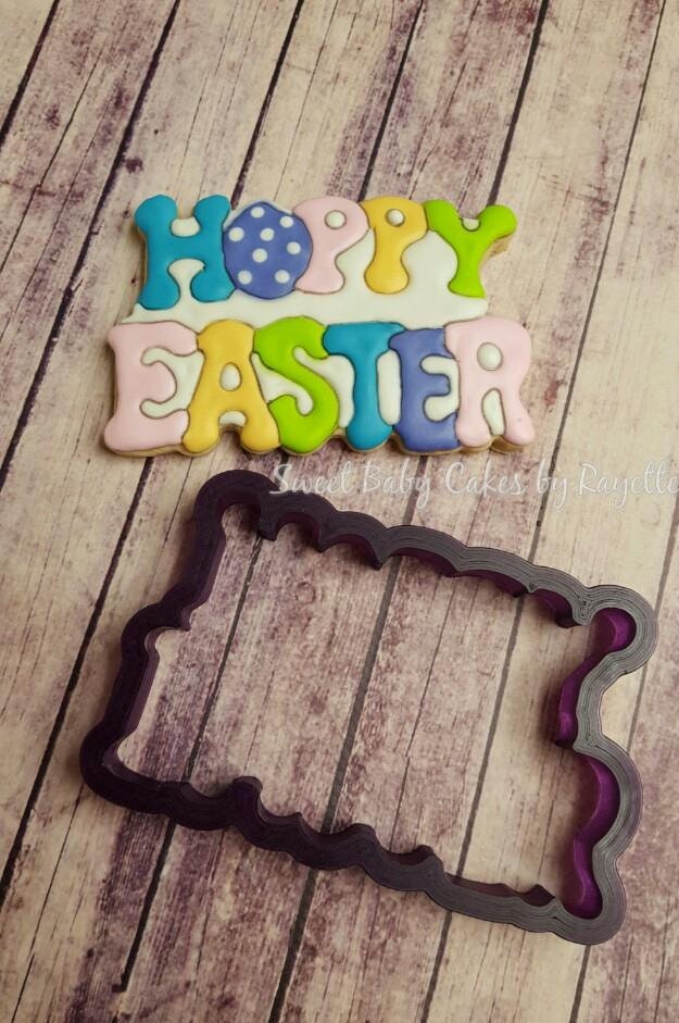 Happy Hoppy Easter Cookie Cutter and Fondant Cutter and Clay - Etsy