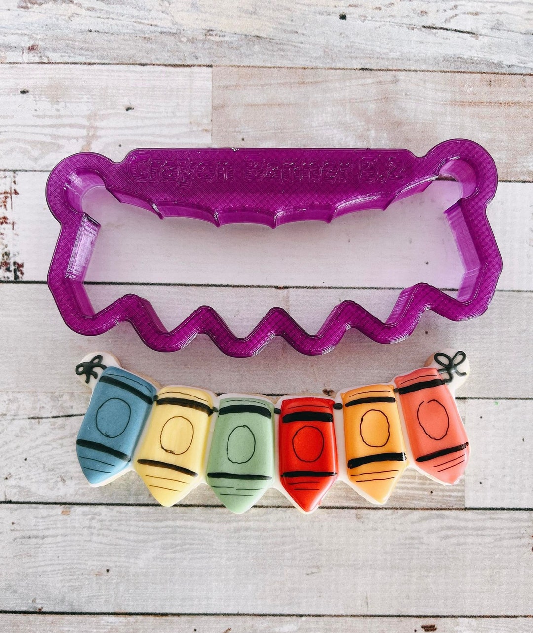 Crayon Banner Cookie Cutter and Fondant Cutter and Clay Cutter - Etsy