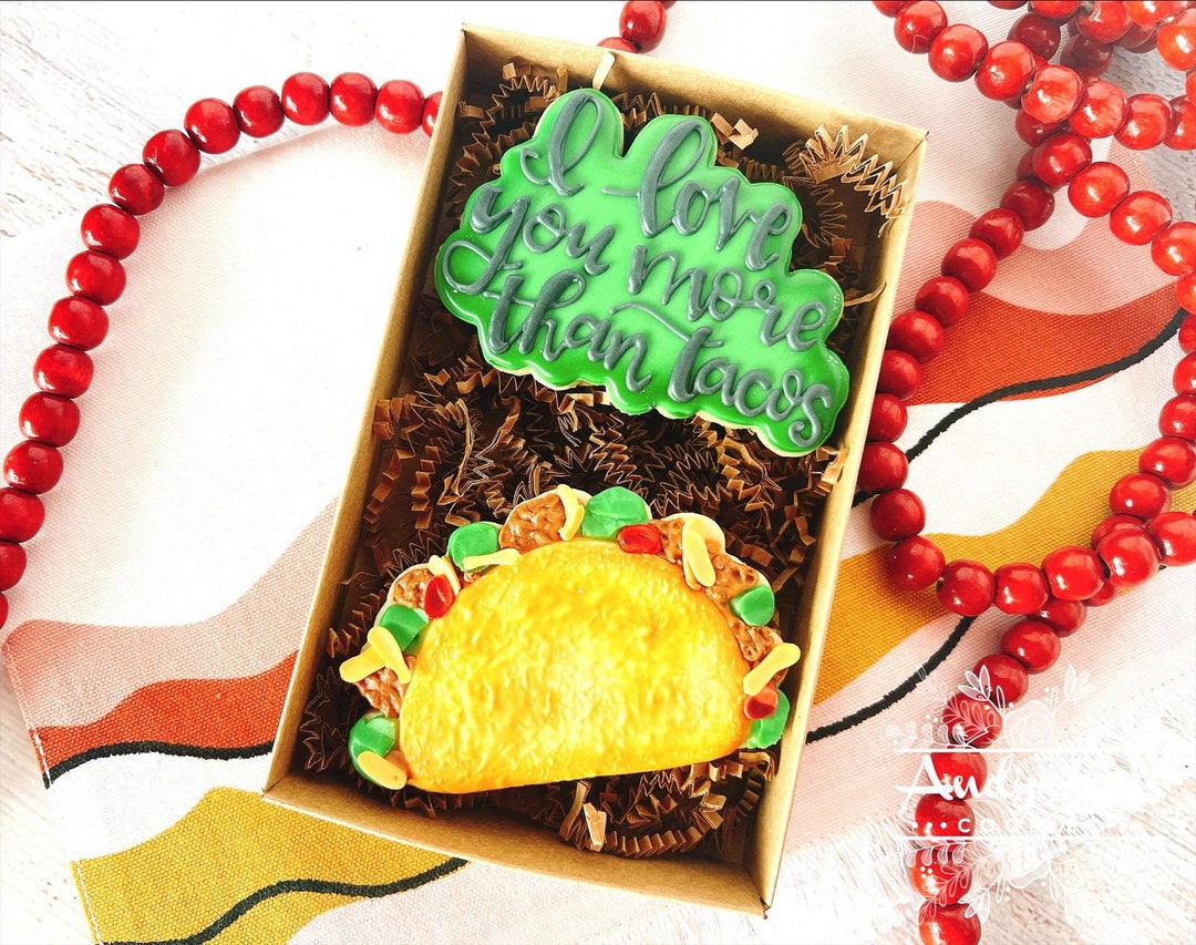 Taco With I Love You More Than Tacos Hand Lettered Cookie Cutter and ...