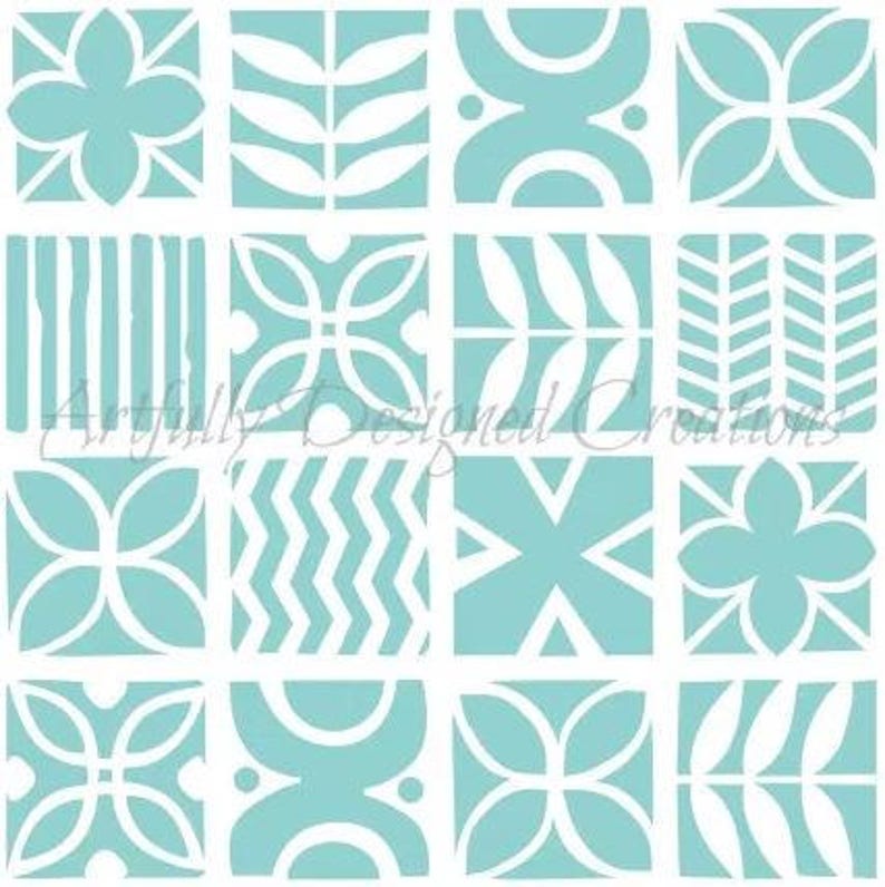 Tapa Cloth Background Stencil by Artfully Designed Creations - Etsy
