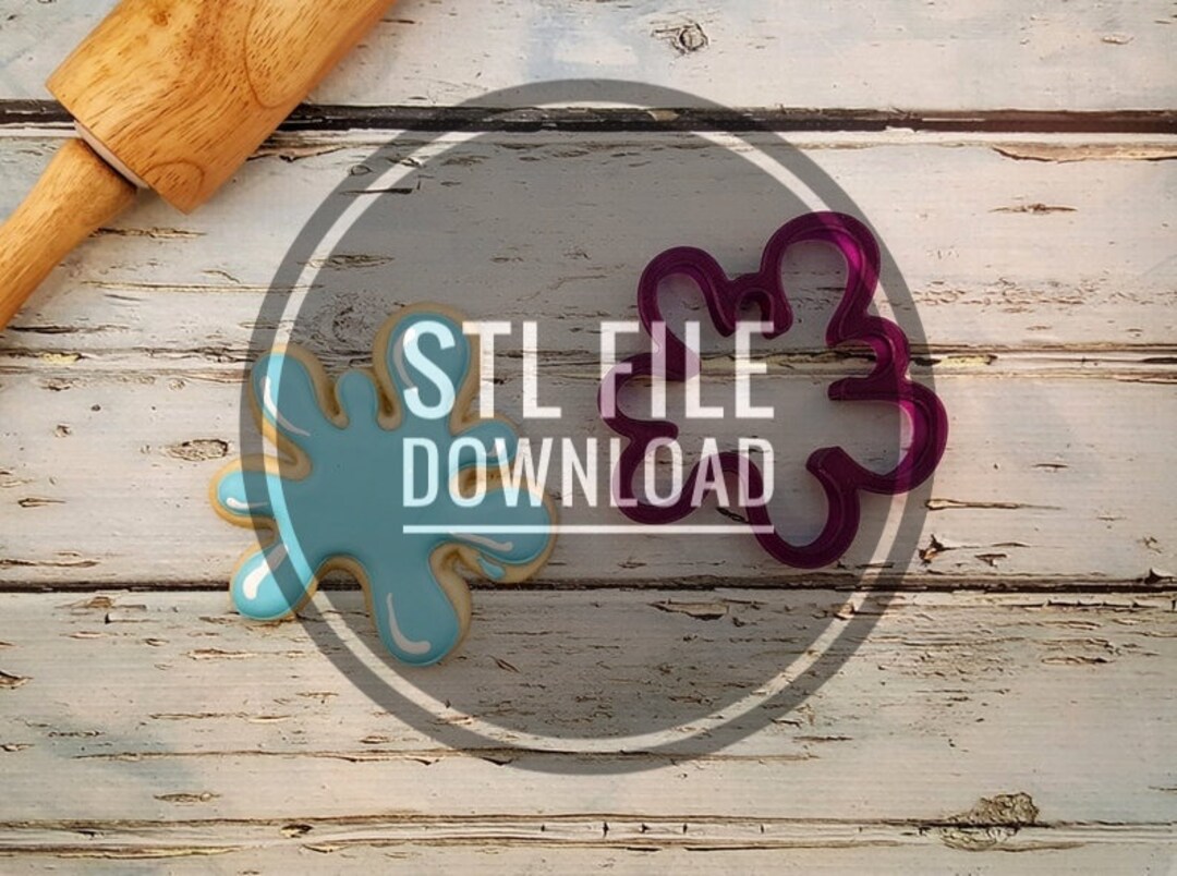 Digital STL File Download for Water Splash or Paint Splatter Cookie ...
