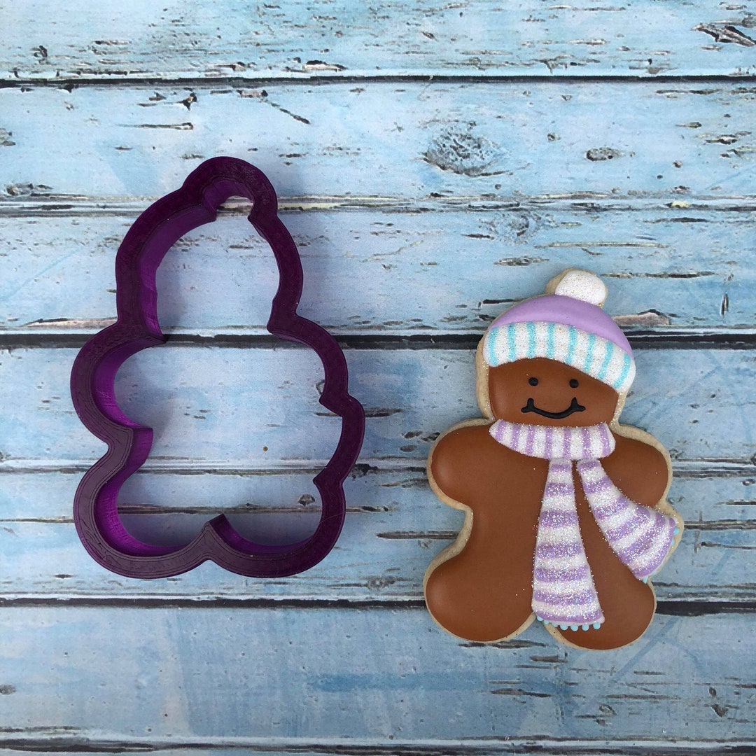 Gingerbread Man or Girl With Scarf Cookie Cutter and Fondant Cutter and ...