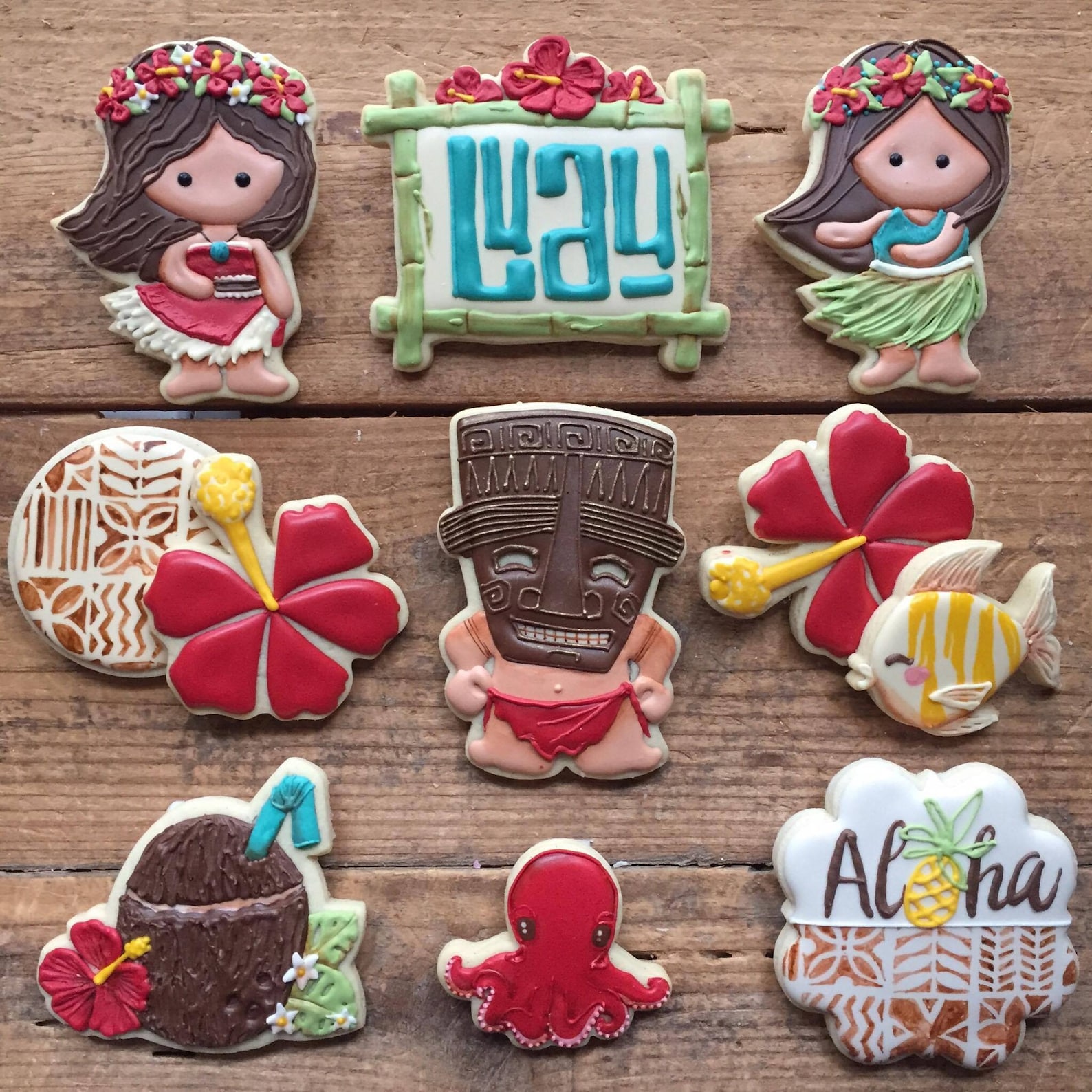 Luau Sign or Tropical Plaque Cookie Cutter and Fondant Cutter and Clay ...