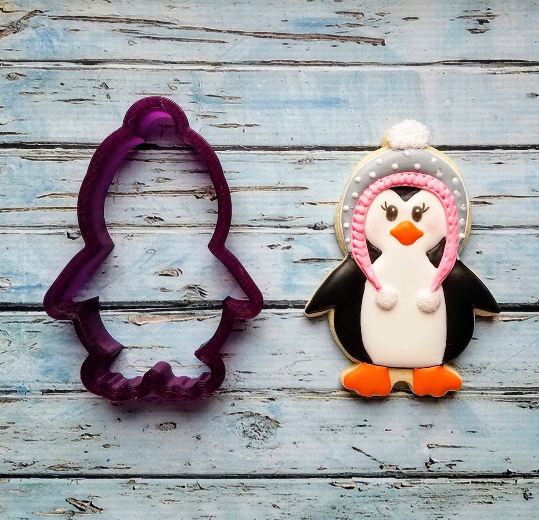 Penguin #2 With S Stocking Cap Cookie Cutter and Fondant Cutter and ...