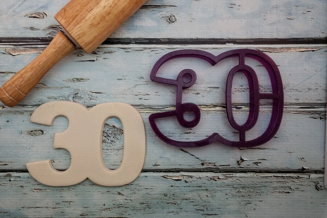 30 Thirty Thirtieth Cookie Cutter and Fondant Cutter and Clay Cutter - Etsy