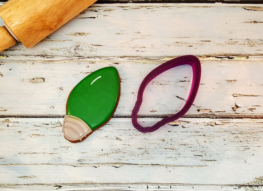 Christmas Bulb #1 Christmas Light Cookie Cutter and Fondant Cutter and ...