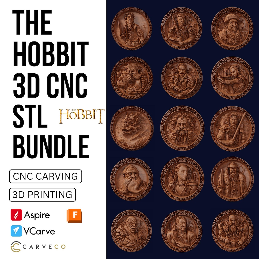 The Hobbit STL Bundle, 3D Files for CNC Carving and 3D Printing, the ...