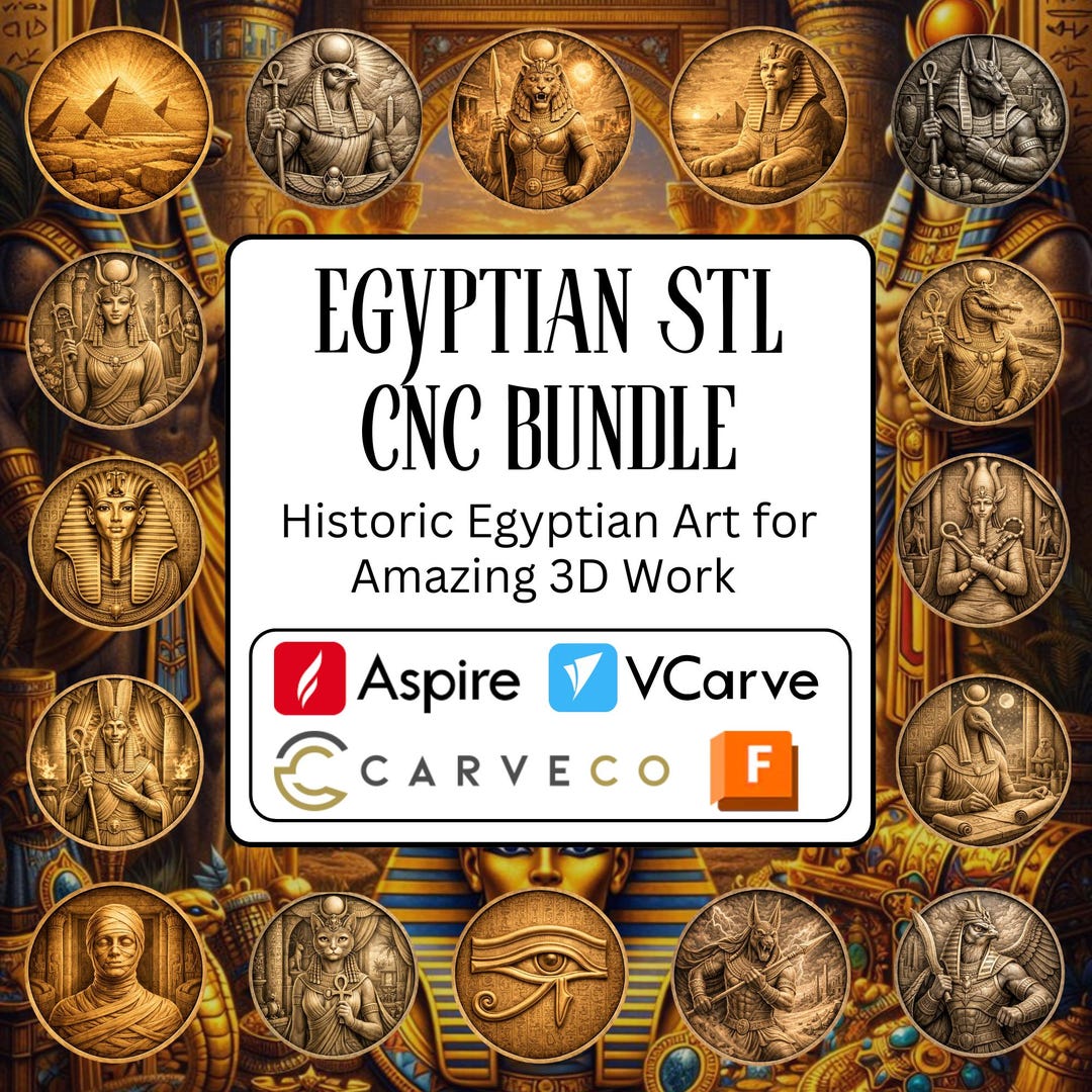 Egyptian Mythology Bundle STL File, 3D CNC Mythology Relief Model for ...