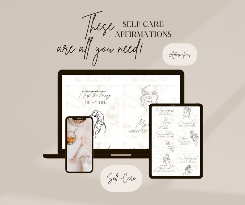 30 Self - Care Affirmations for Women / Daily Positive Quotes / Mental Health & Mindfulness ...