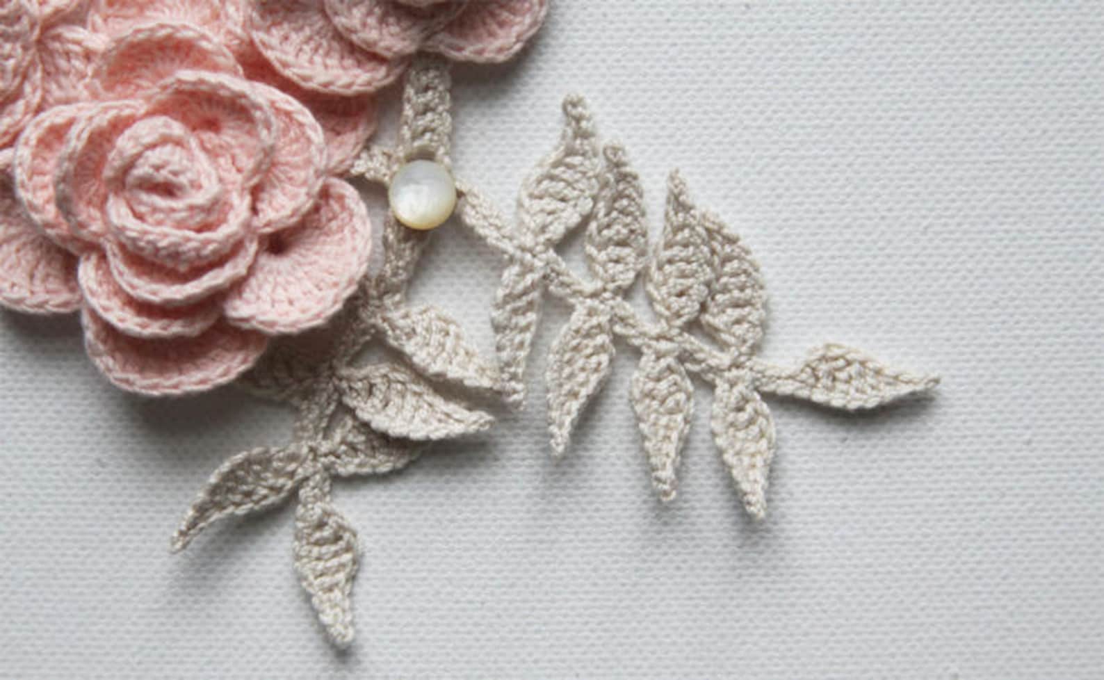 Realistic Crochet Rose Pattern 3-D Floral Jewelry Flowers | Etsy UK