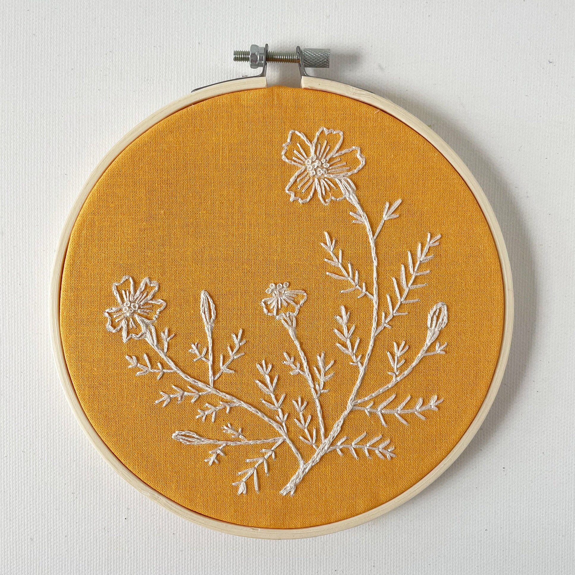 Marigolds Digital Embroidery Pattern With Two Versions of Embroidered ...