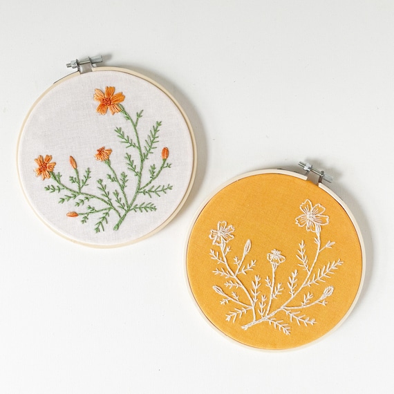 Marigolds Digital Embroidery Pattern With Two Versions of - Etsy