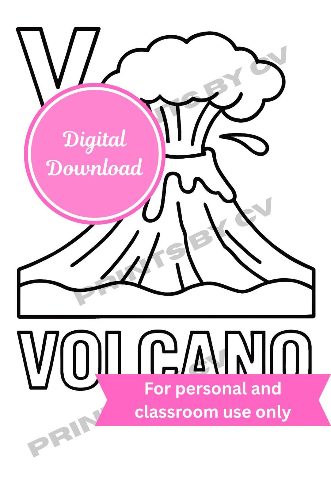 Printable Alphabet Coloring Pages - V – Letter V | Digital Download - Etsy
