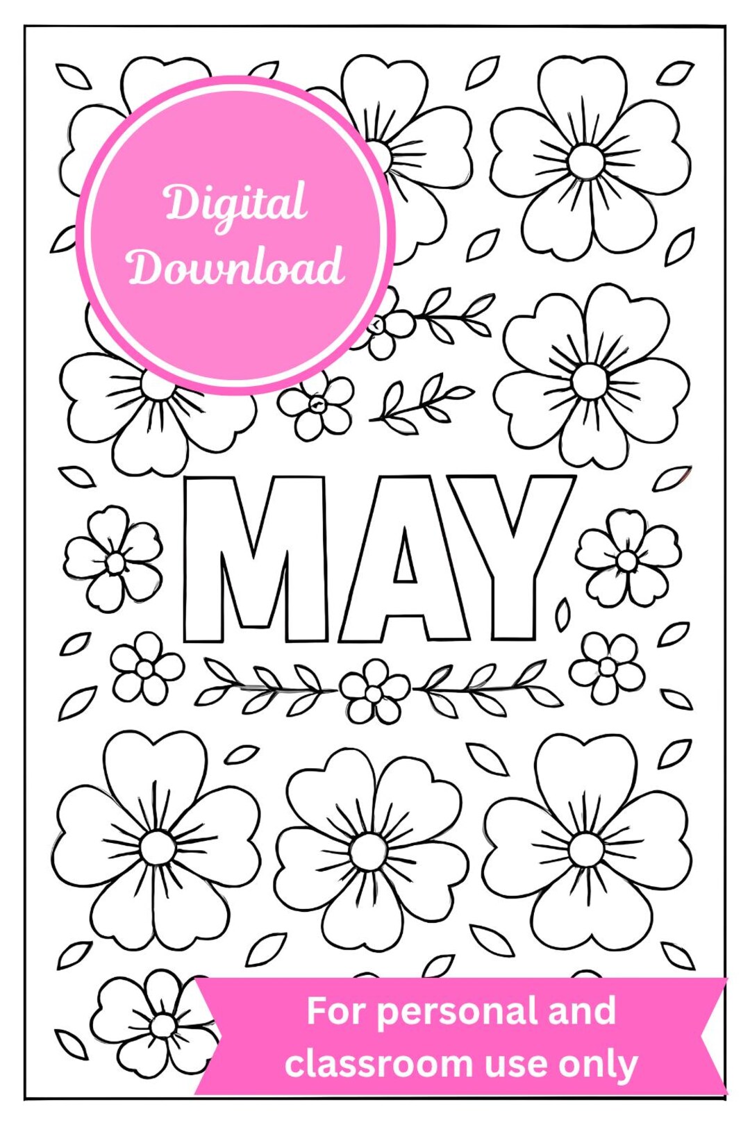 Printable Monthly Coloring Pages - May – 12 Months of the Year ...