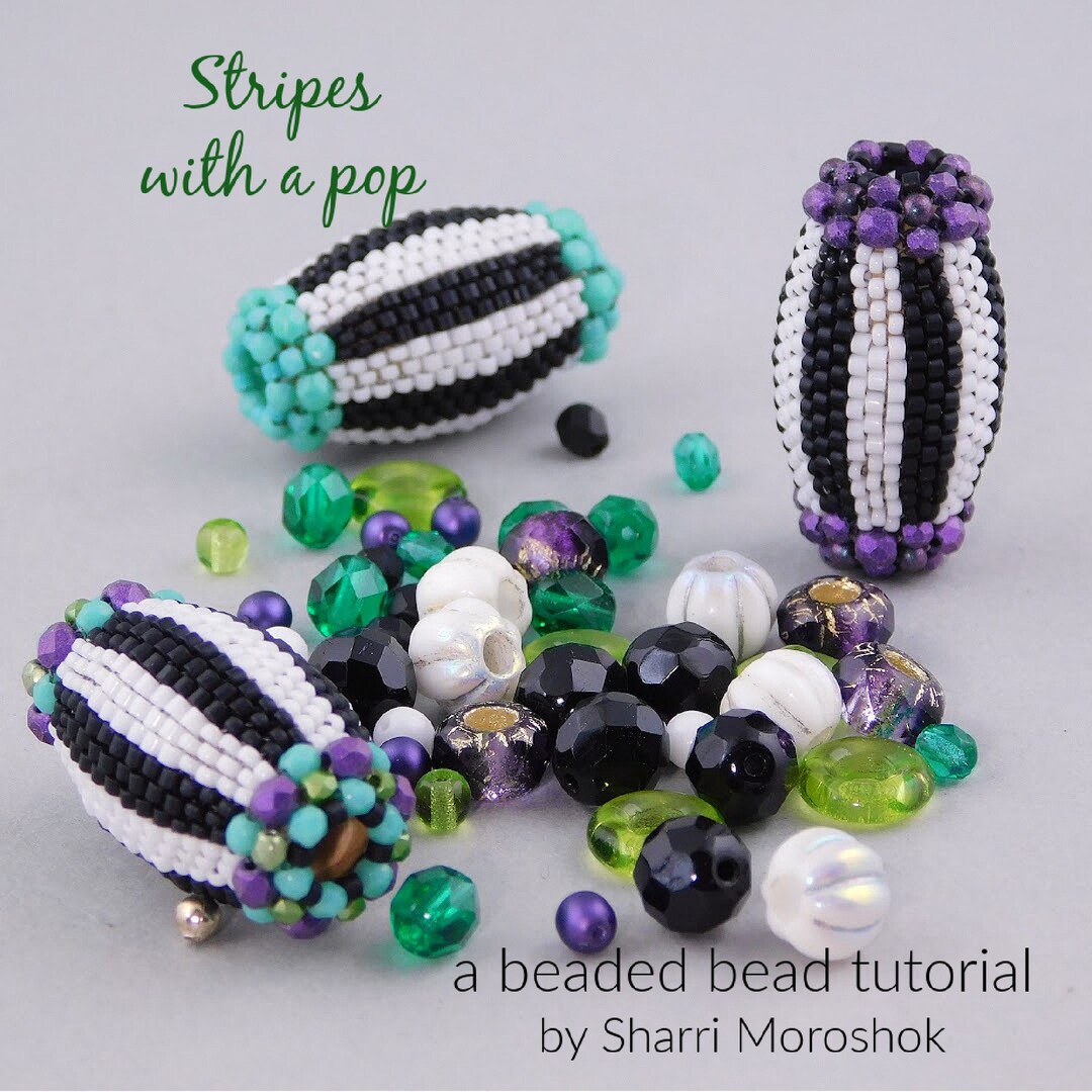 Peyote Stitch Beaded Bead Tutorial – Stripes With Pop (PDF Pattern) - Etsy