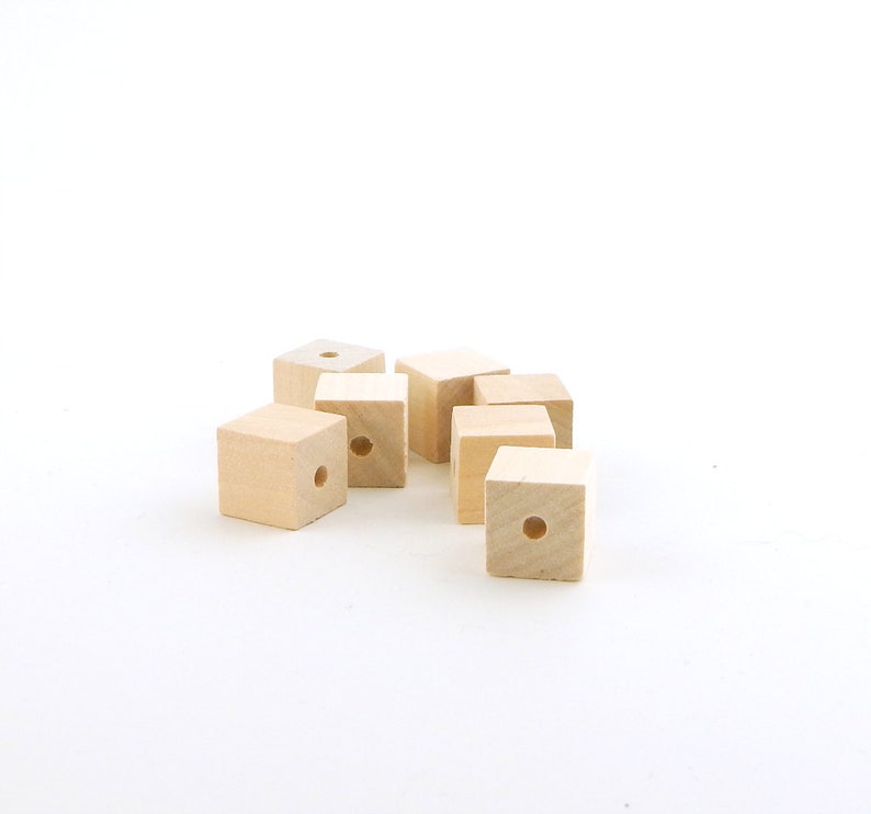 Natural Wooden Beads Half Inch Cube 10 Pieces - Etsy
