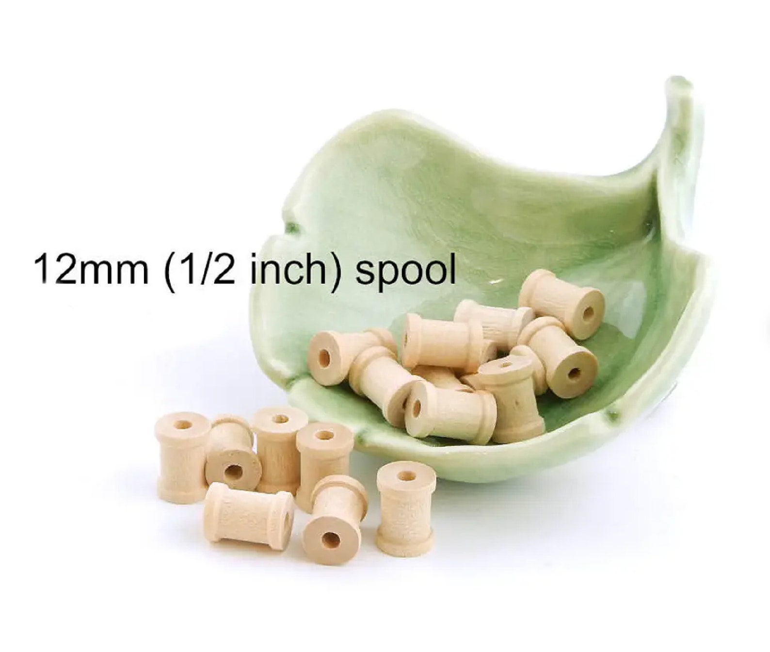 12mm Wood Spool Half Inch Beads Unfinished Tiny - Etsy