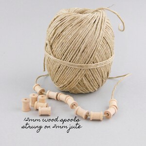 12mm Wood Spool half Inch Beads Unfinished Wooden Tiny Miniature Fairy ...