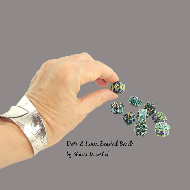 Beaded Bead Tutorial Dots & Lines Design Suite Peyote | Etsy