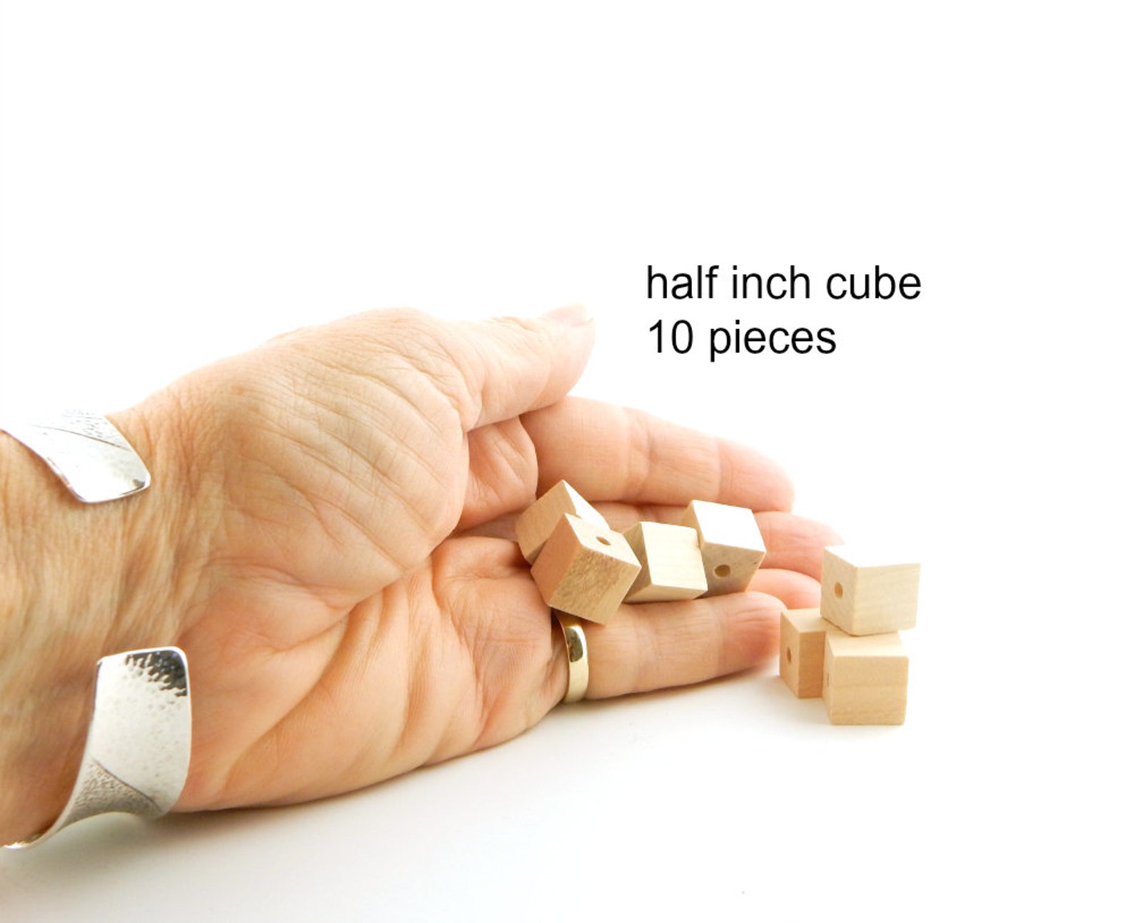 Natural Wooden Beads Half Inch Cube 10 Pieces - Etsy