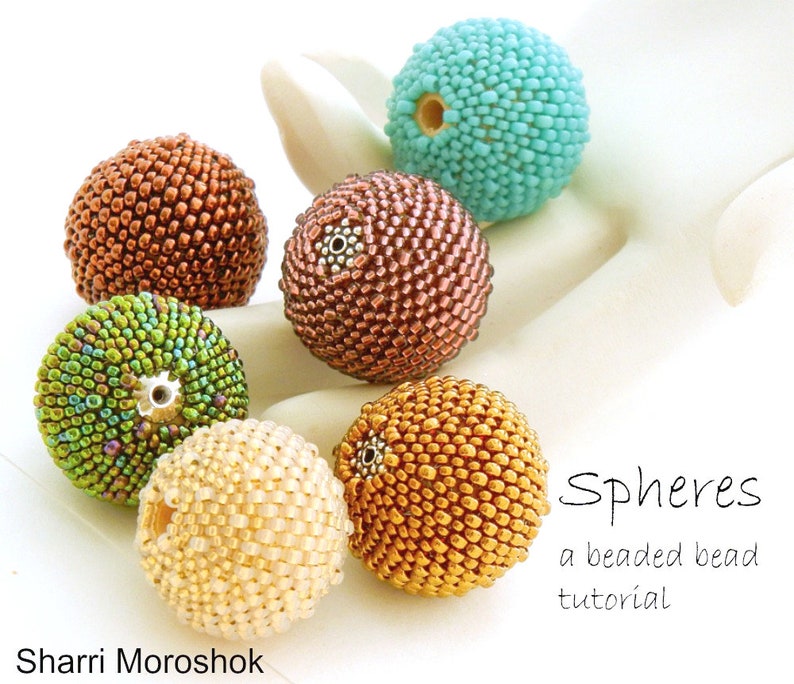 Beaded Bead Tutorial, Spheres, Solid Color Large Round Beaded Bead ...