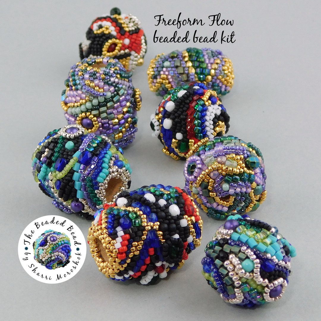 Freeform Flow Beaded Bead Kit, Freeform Peyote Stitch Bead Pack, Focal ...