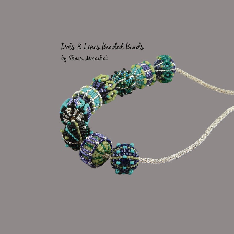 Beaded Bead Tutorial Dots & Lines Design Suite Peyote | Etsy
