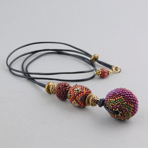 Adjustable Length, Slide Clasp Necklace on Black Leather Cord, Gift for ...