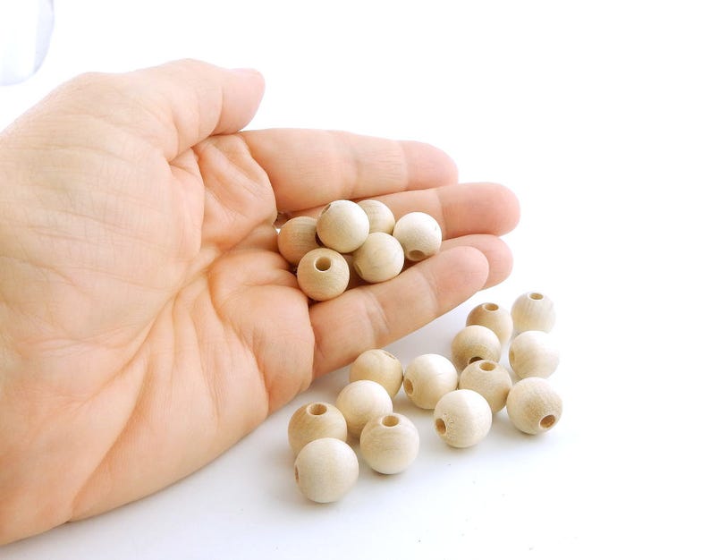 12mm half inch Round Wooden Beads unfinished natural | Etsy