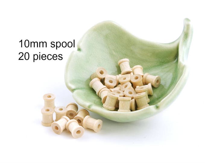 10mm Wood Spool Beads - Unfinished Tiniest Micro Mini Spools 20 Pcs - Etsy