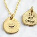 Smiley Face Gold Necklace, Emoticon, It's All Good, Inspirational ...