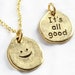 Smiley Face Gold Necklace, Emoticon, It's All Good, Inspirational ...