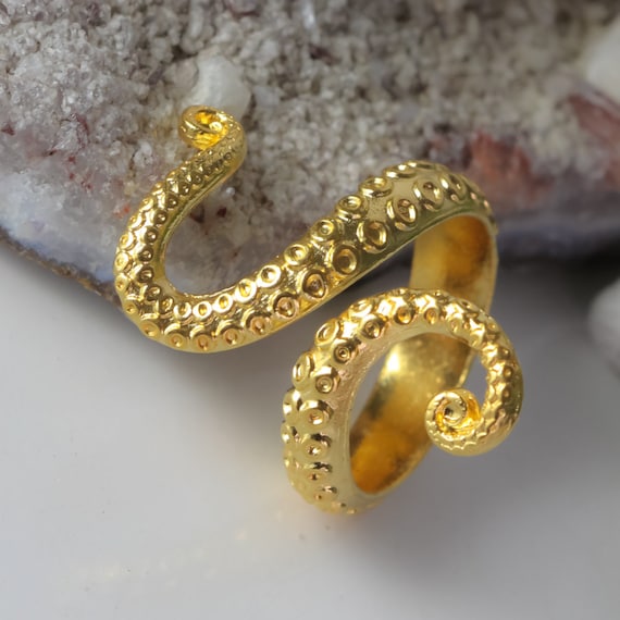 Gold Octopus Ring Octopus Jewelry Adjustable Tentacle Band - Etsy