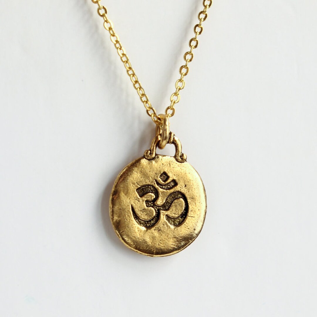 Gold Ohm Layering Necklace, Om Aum Meditation Necklace, Buddhist Zen ...