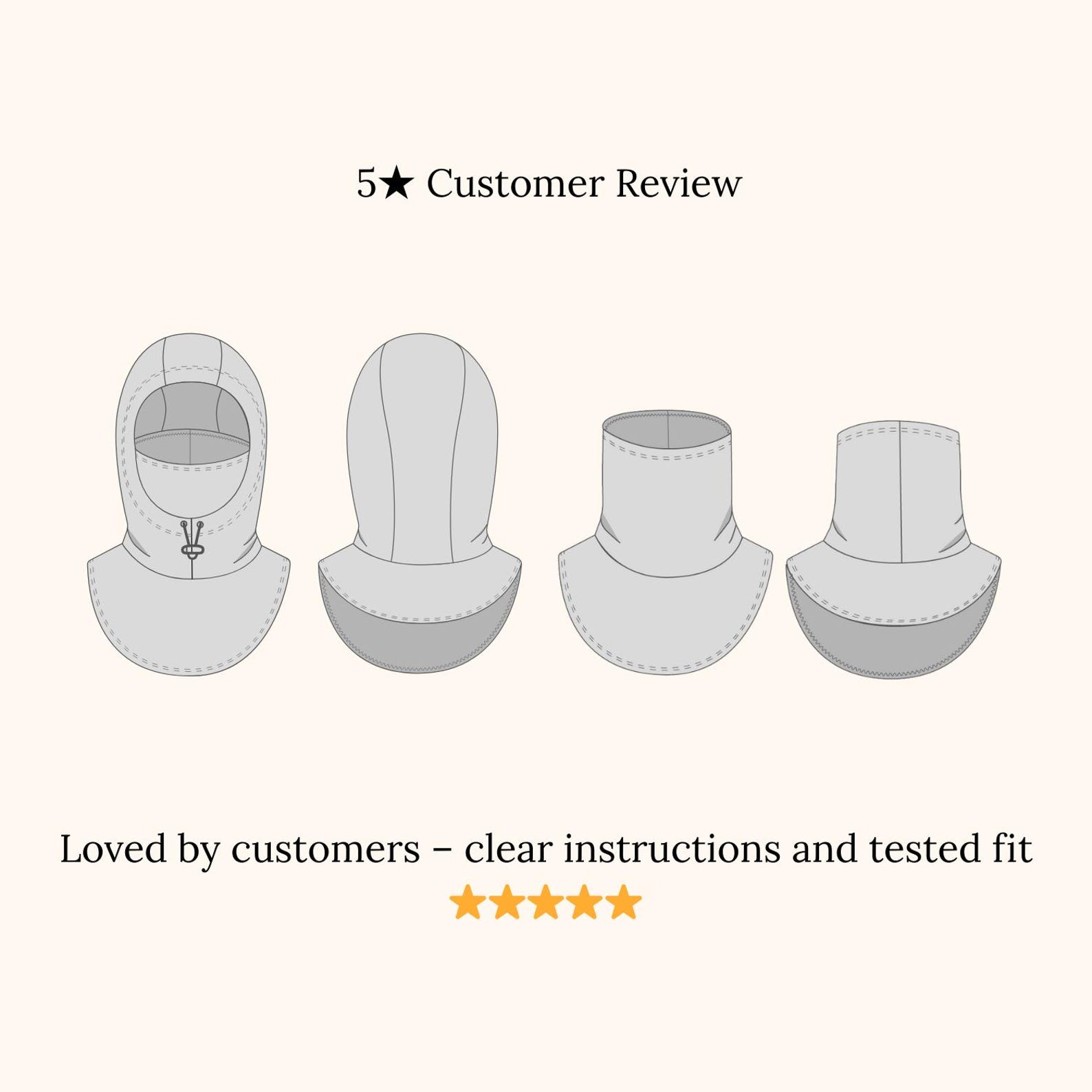 Hooded Neck Warmer PDF Pattern, 3-in-1 Hood & Gaiter, Sizes 46-64, A4 ...