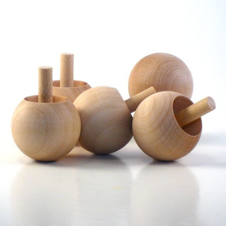 Flip Flop Tip Tops One Dozen Wooden Toy Tops Etsy