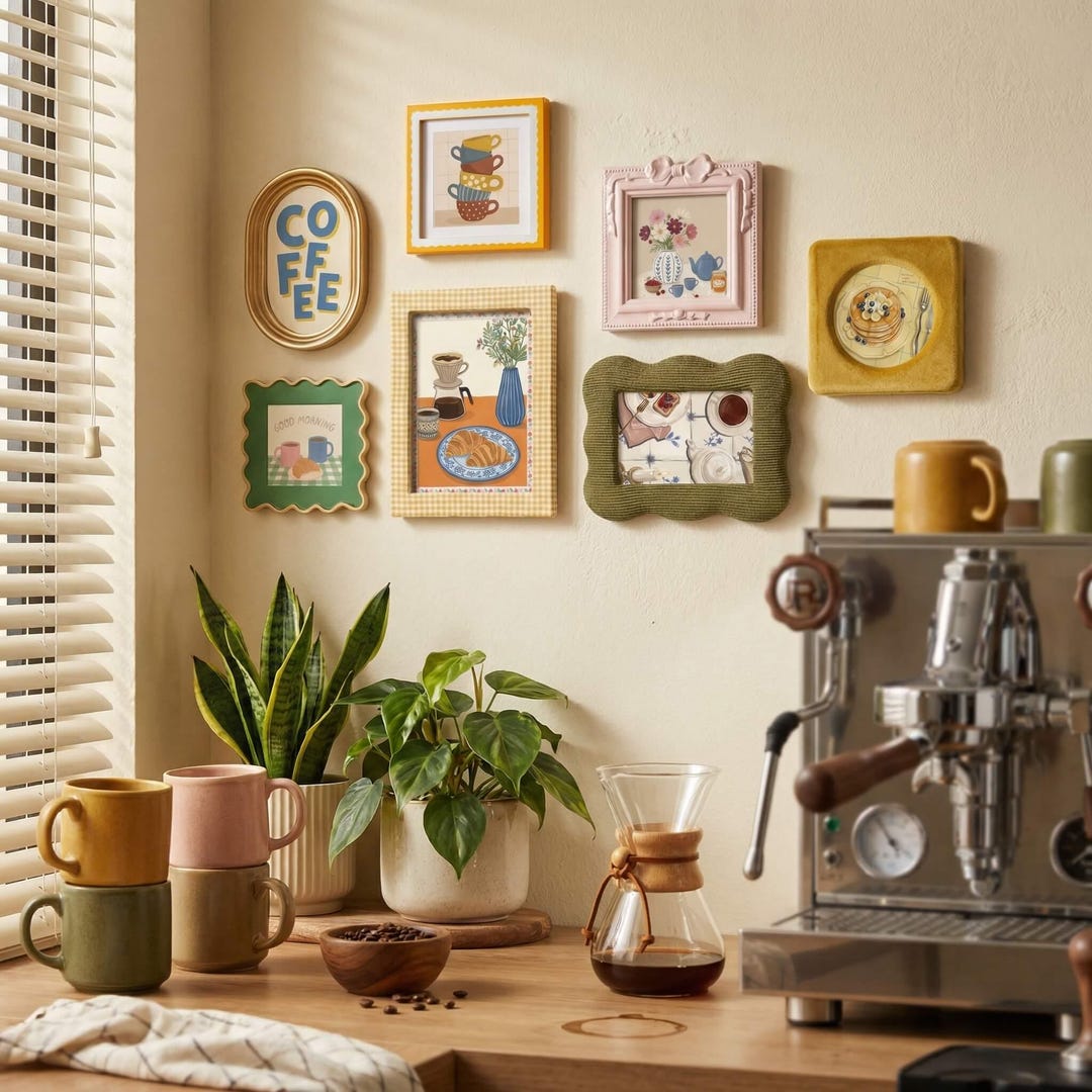 Vintage Coffee Gallery Wall Picture Frame Set, Cute Aesthetic Wall Art ...