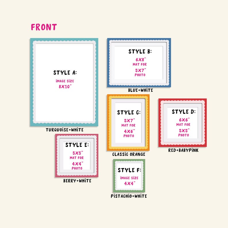 Whimsical Scalloped Edge Picture Frame Set, Whimsical Colorful Gallery ...